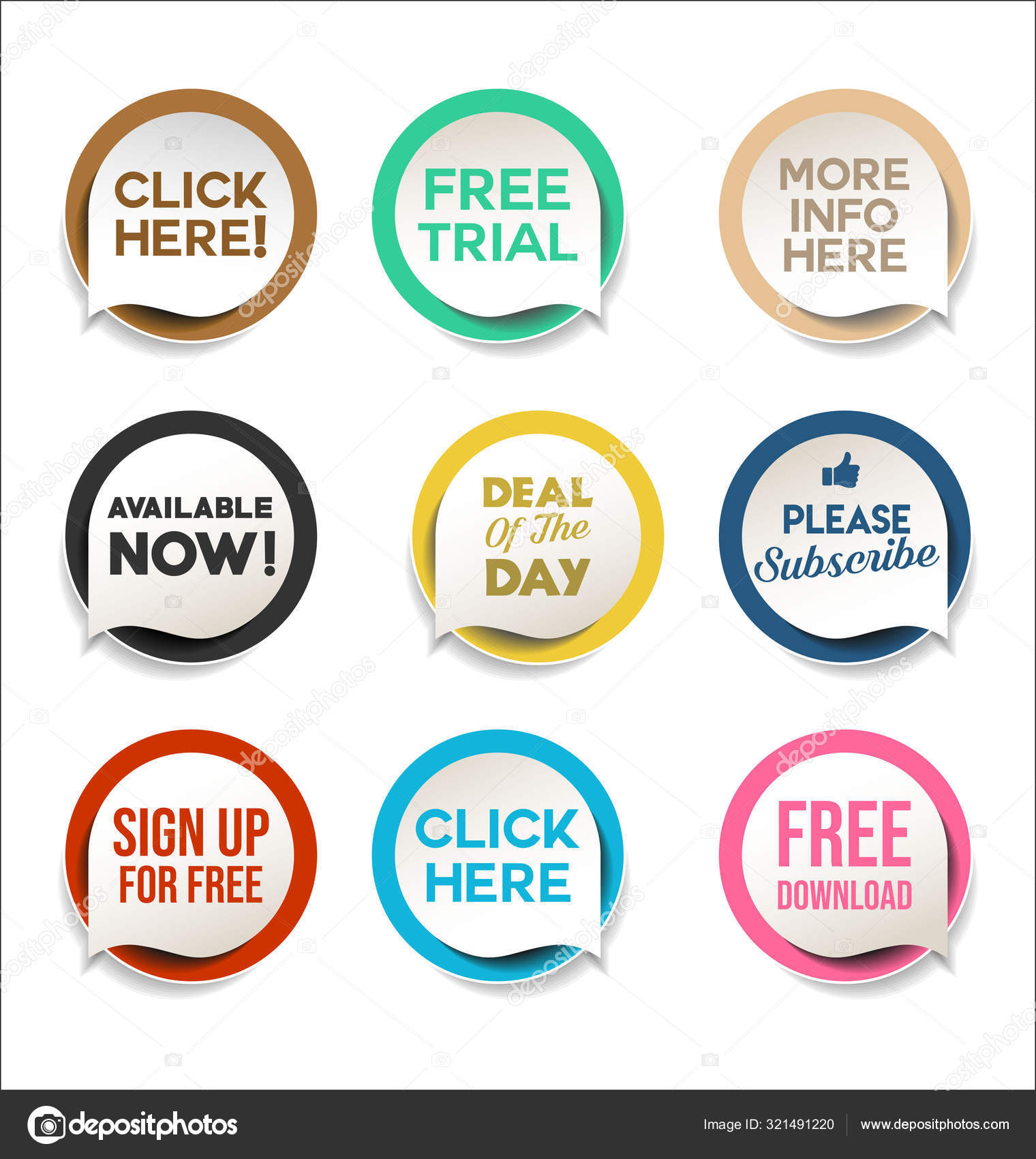 Collection Colorful Promo Stickers Badges Stock Vector by ©totallyout ...