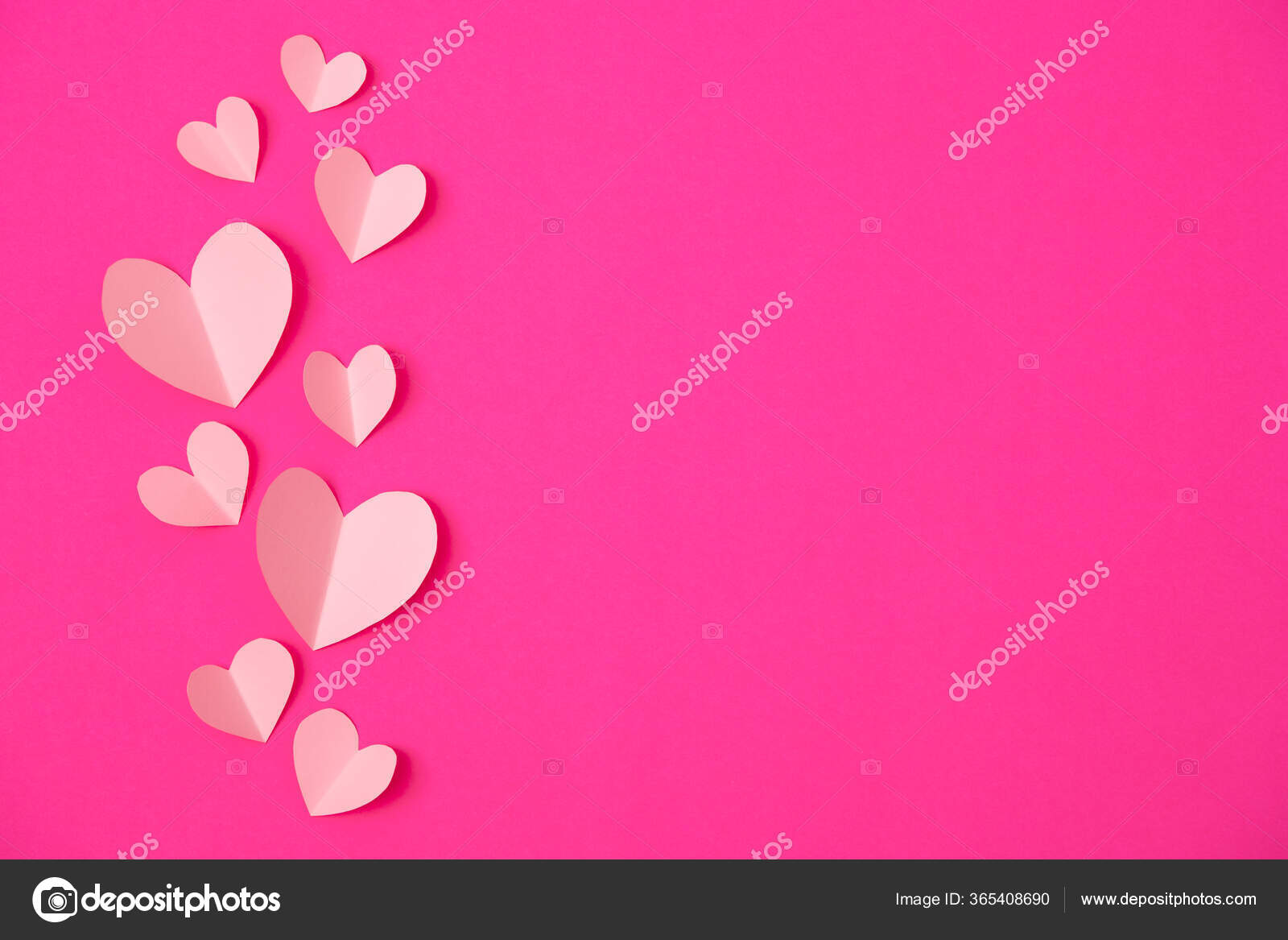Paper Elements Shape Heart Flying Pink Paper Background Love Valentine ...