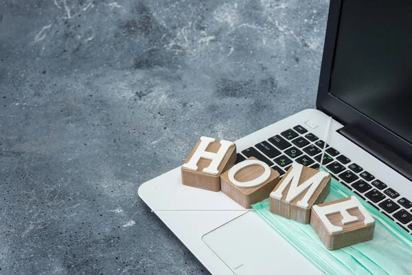 coronavirus epidemic self-isolation remote work protective mask social ...