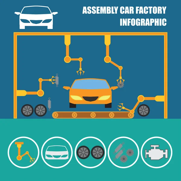 ᐈ Car production line stock icon, Royalty Free car assembly line ...