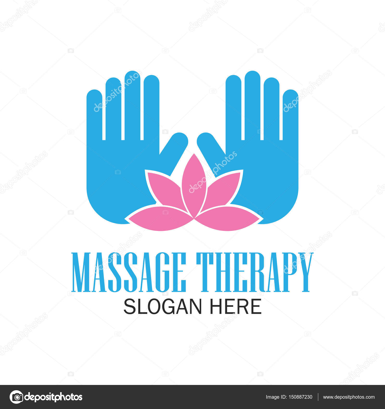 Massage therapy logo with text space for your slogan / tagline, vector ...