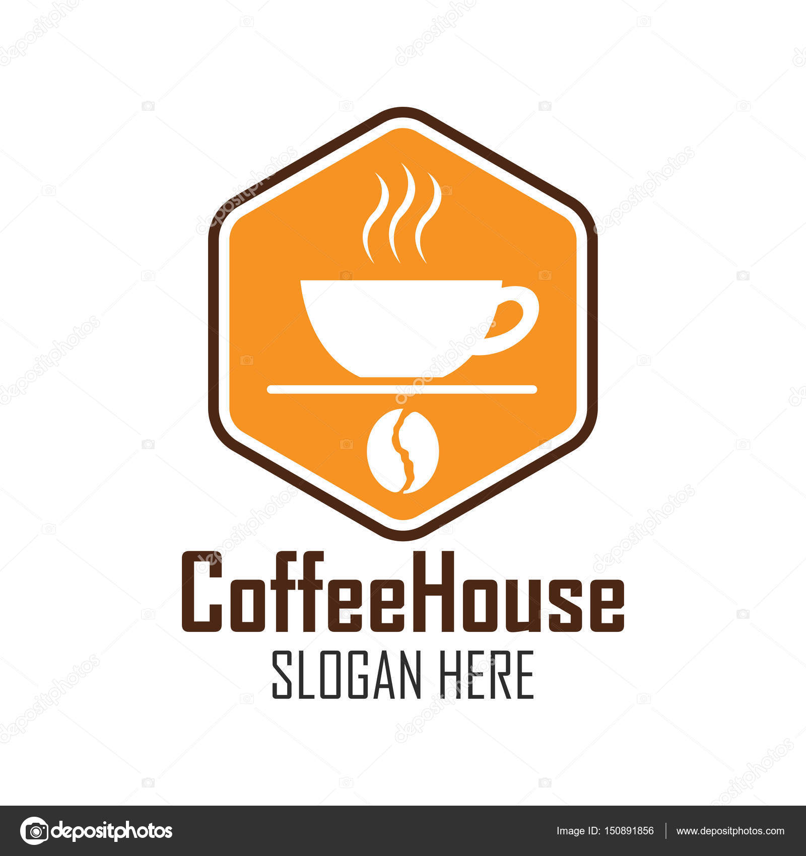 Coffee shop logo, label, badge with text space for your slogan ...