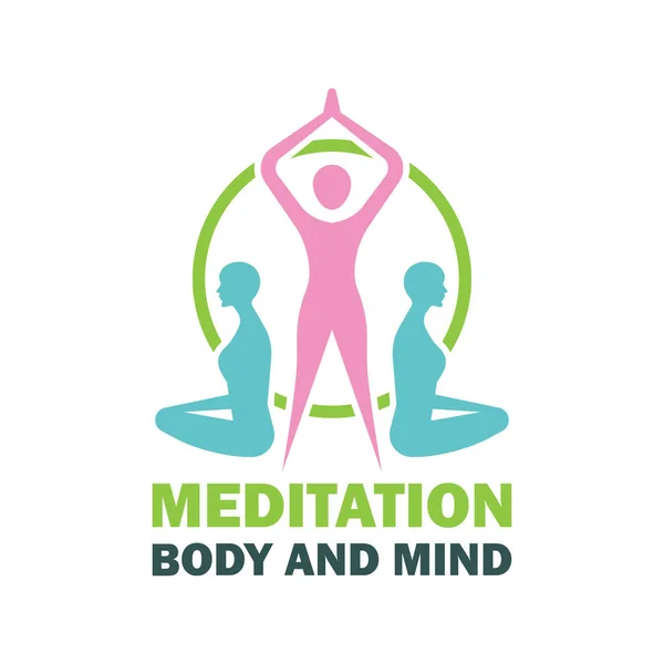 yoga body and mind meditation logo with text space for your slogan ...