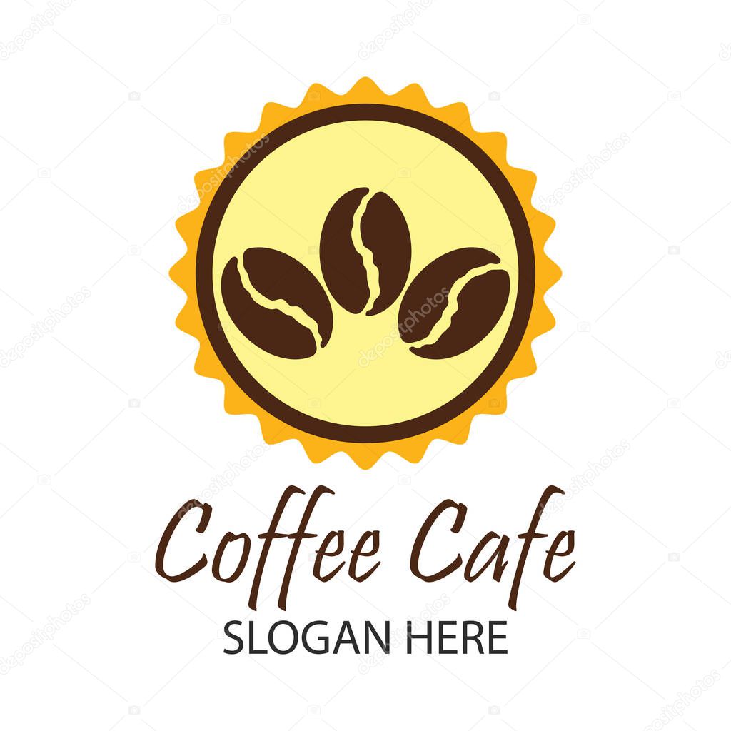 Coffee shop logo, label, badge with text space for your slogan ...