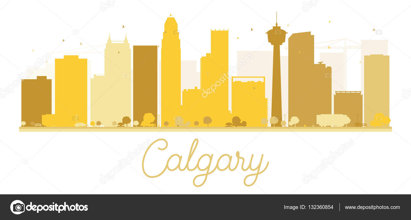 Calgary City skyline golden silhouette. — Stock Vector © booblgum ...