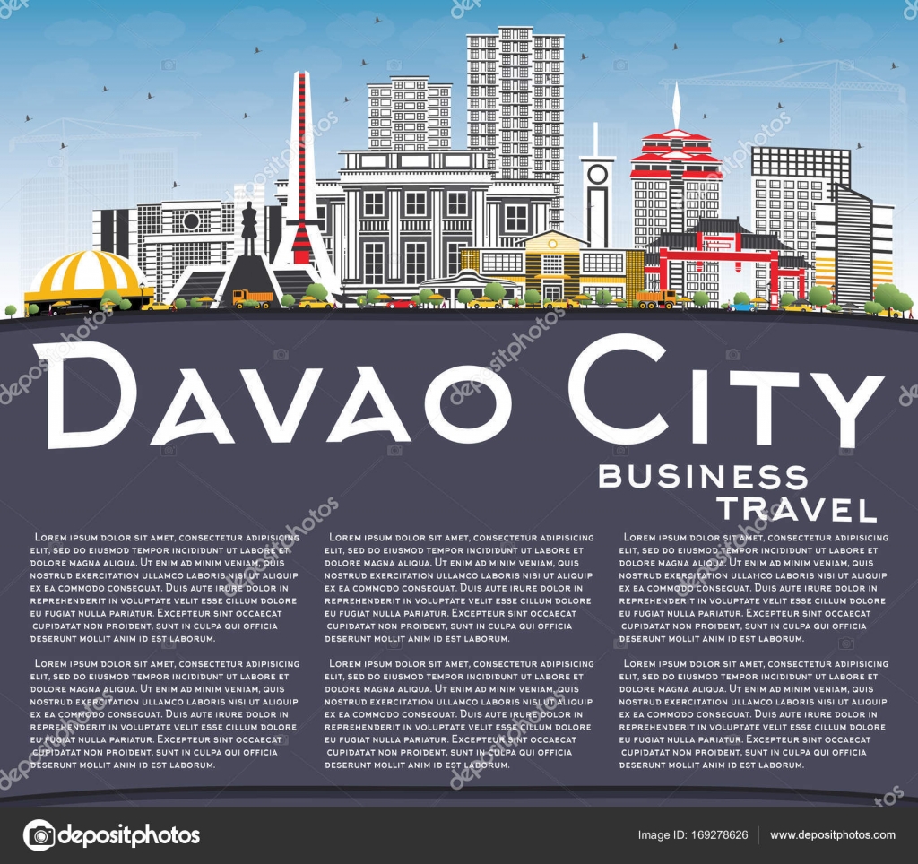 Davao City Philippines Skyline with Gray Buildings, Blue Sky and Stock ...