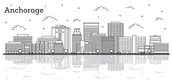 Anchorage alaska skyline Vector Art Stock Images | Depositphotos
