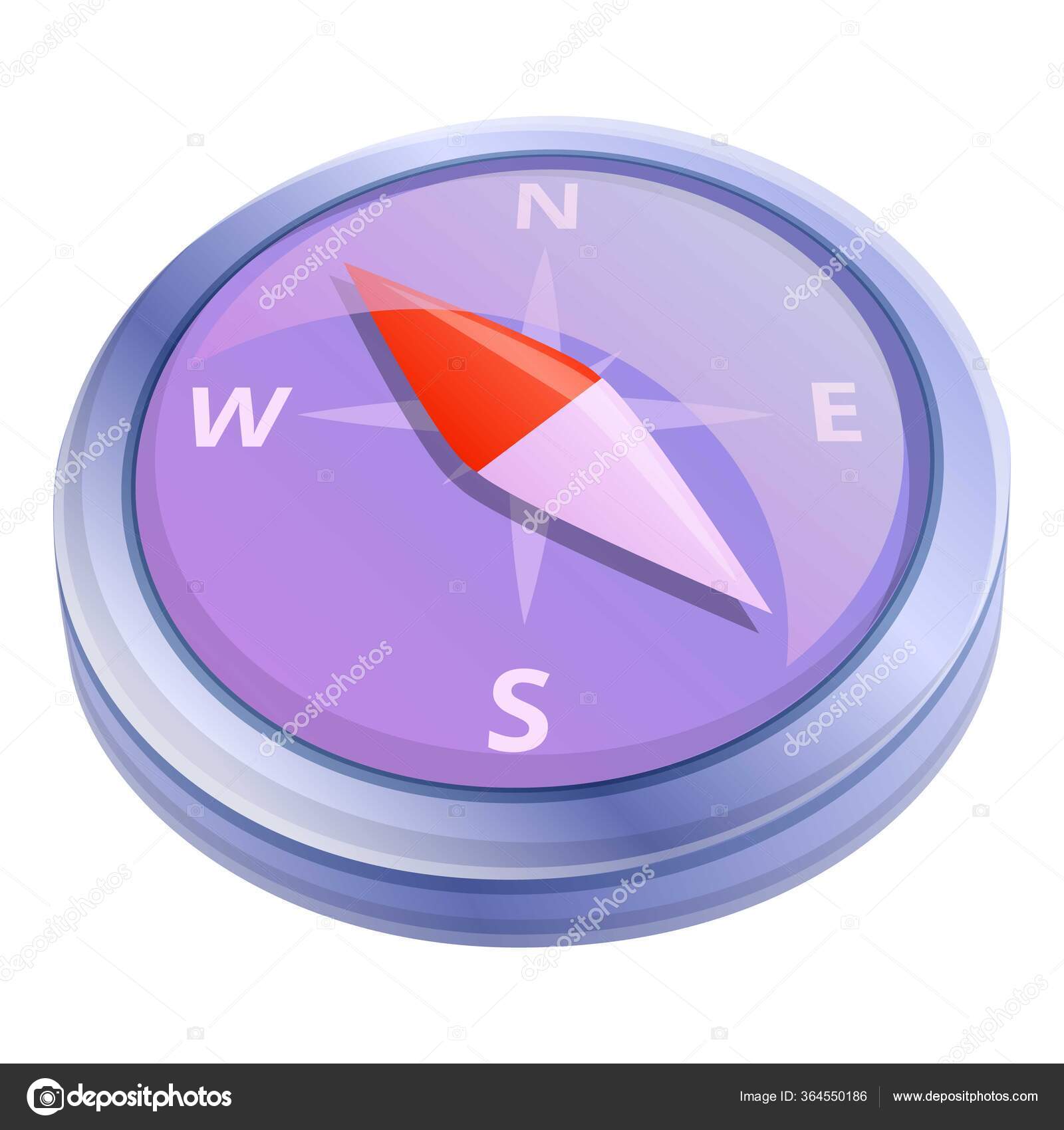 Hand navigation compass icon, cartoon style Stock Vector Image by ...