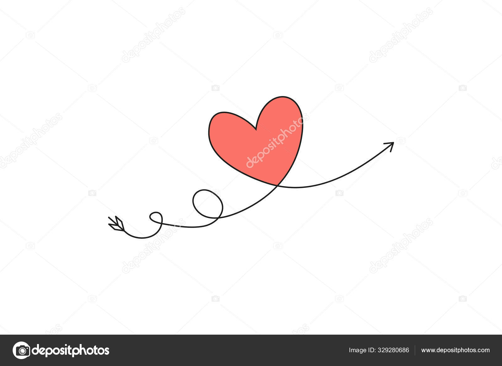 Hjerte Og Pil Tegning