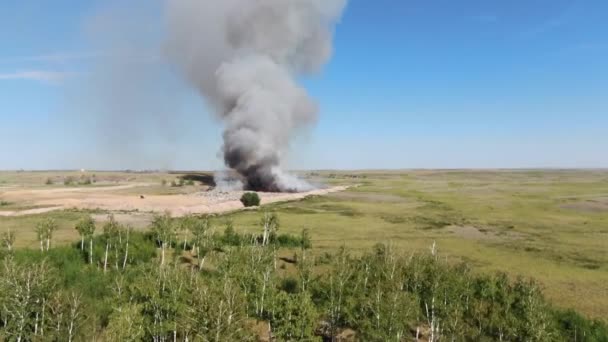Burning Trash Fire Landfill Burning Garbage Garbage Dump Top View ...