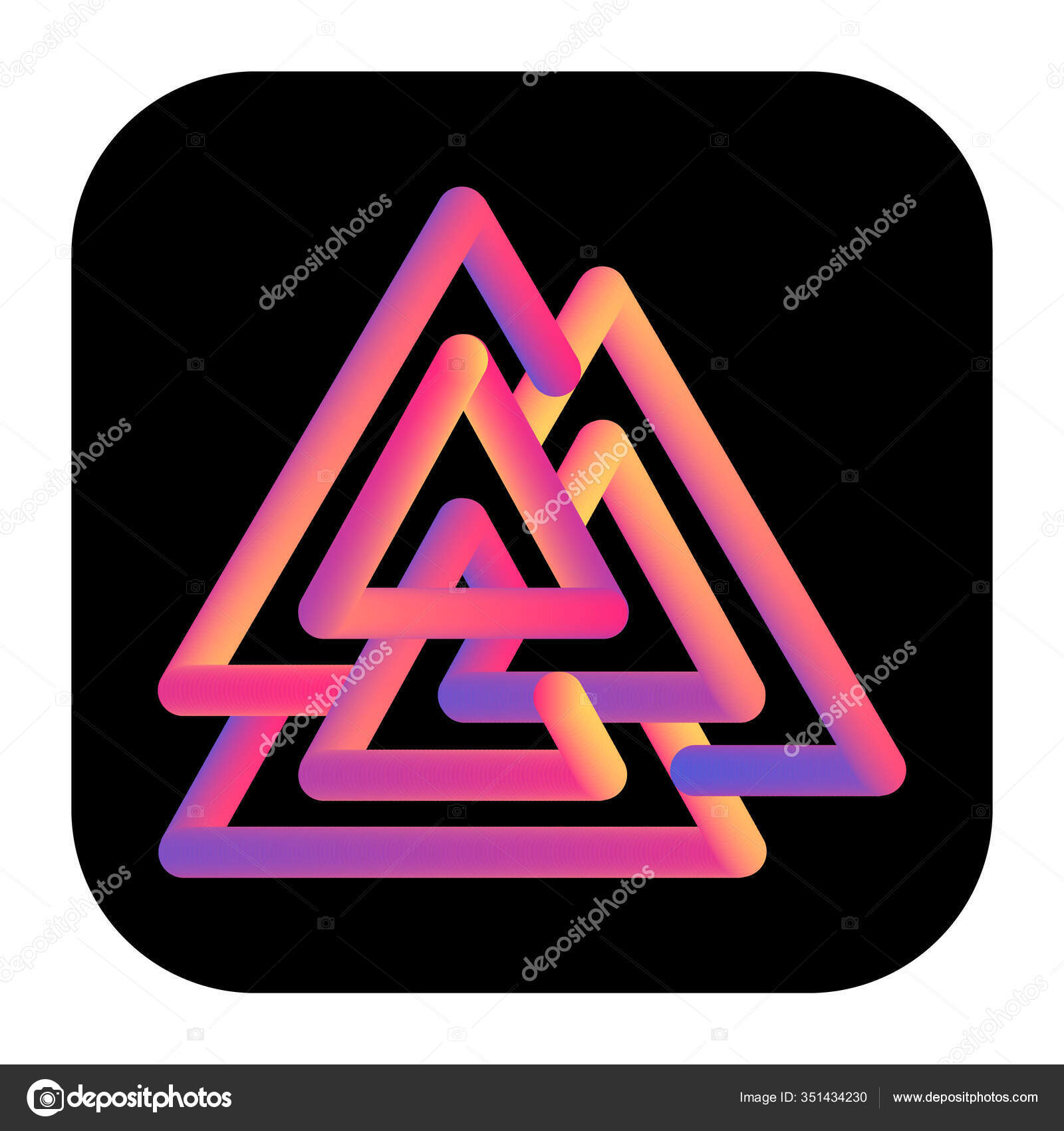 Valknut Sign Symblol Icon Gradient Liquid Clipart Image Isolated White Stock Vector Image by ...