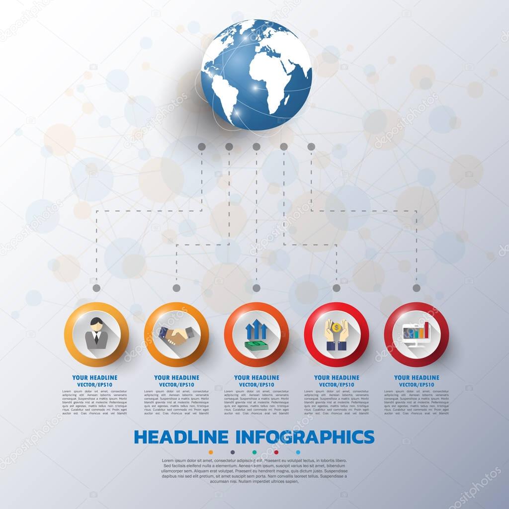 3d business concept timeline. Infograph template, Stock Vector Image by ...