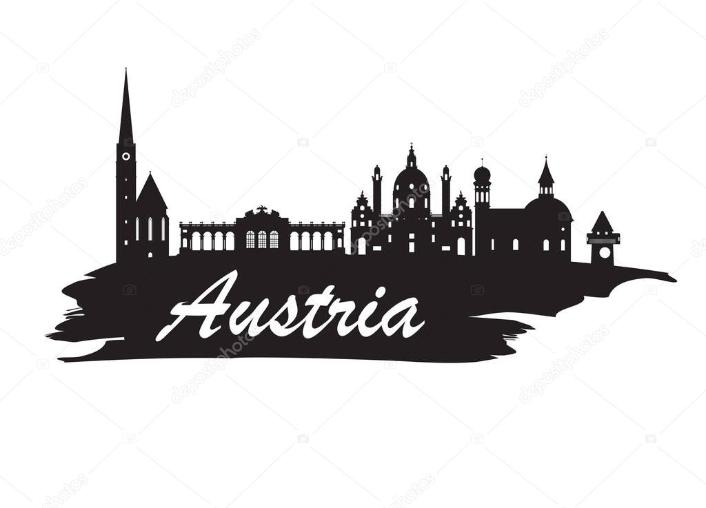 Austria Landmark Global Travel And Journey fondo de papel. Vec 2022