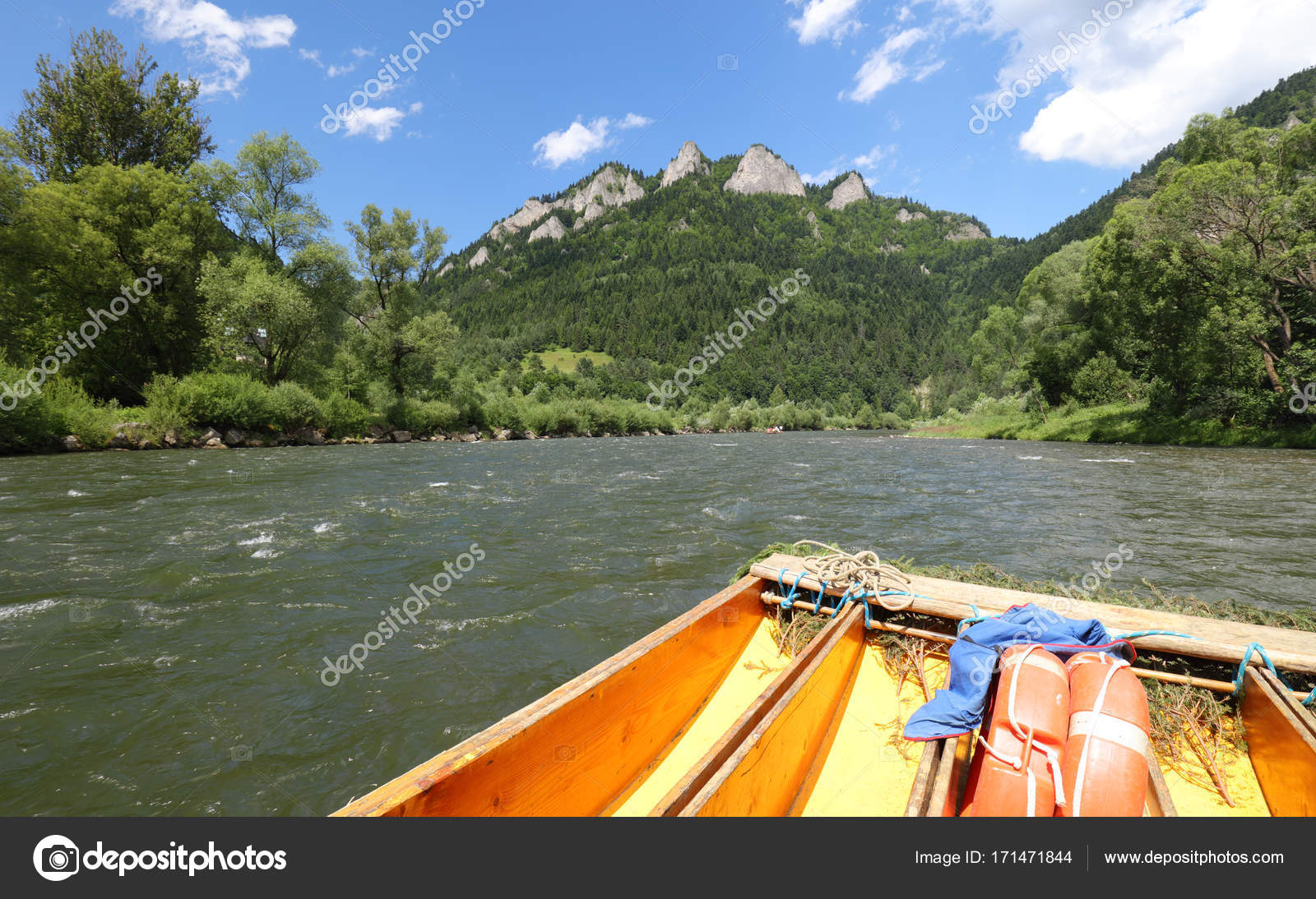 Rafting on the polish river on a Three Crowns background Stock Photo by ...