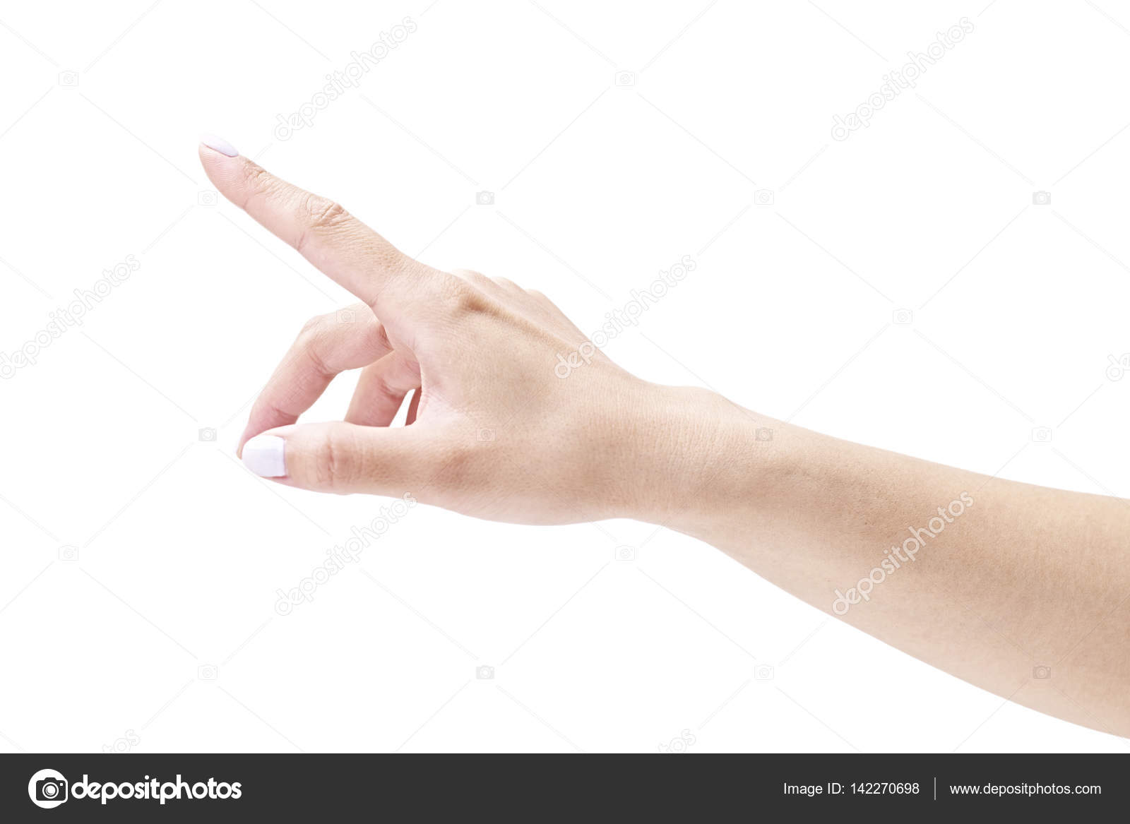 Female's hand with one finger pointing upward Stock Photo by ©imtmphoto ...
