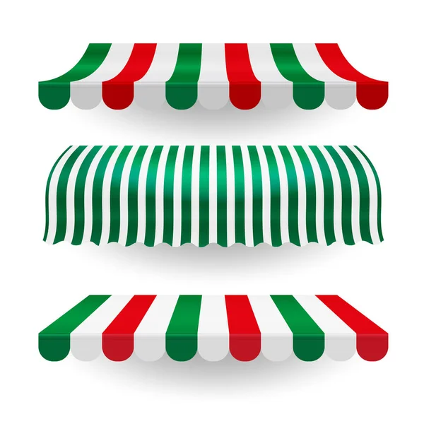 Awnings Vector Set Different Forms Colors Italian Flag Italian Cafe Stock Vector Image by ...
