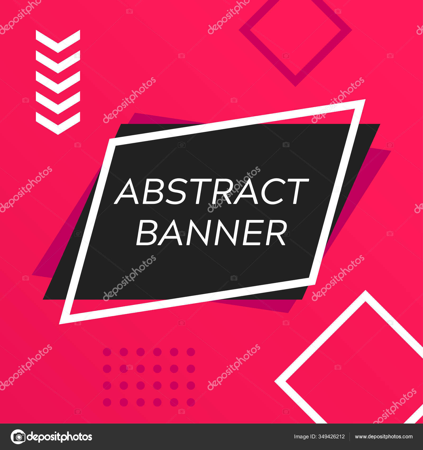 Geometric Shapes Square Banner Red Abstract Modern Color Background ...