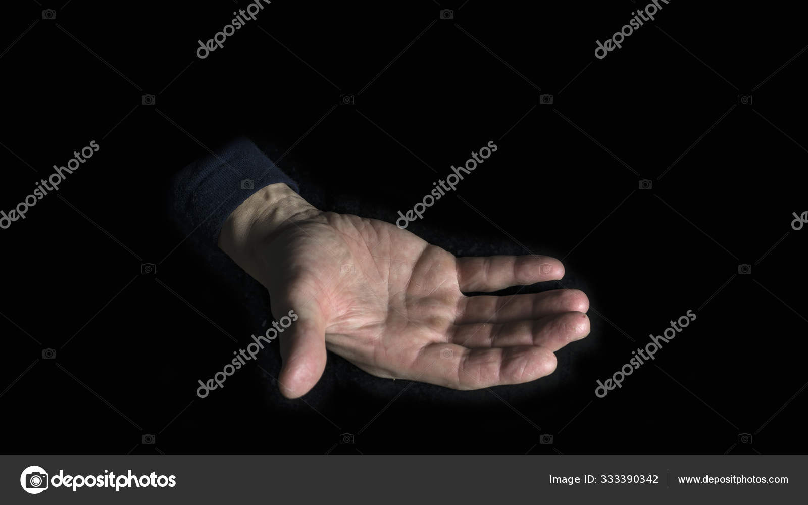 Empty open hand on a black background Stock Photo by ©MichaelAbramov ...