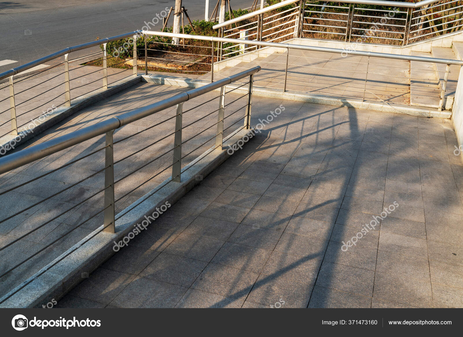 Wheelchair Ramp Inclined Plane Installed Addition Instead Stairs Slope ...