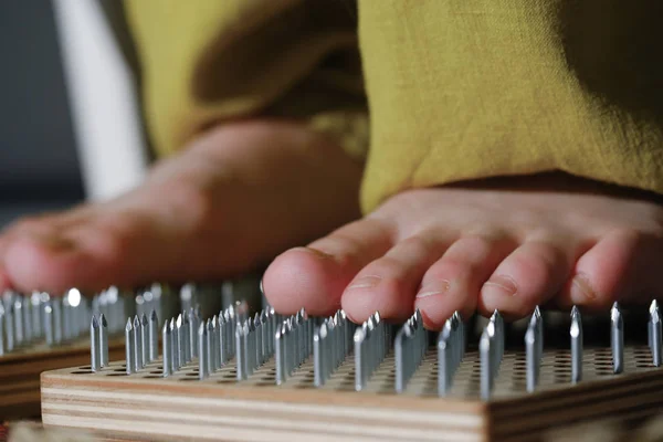 Person Standing Sharp Metallic Needles Stock Photo by ©olegsamoylov ...