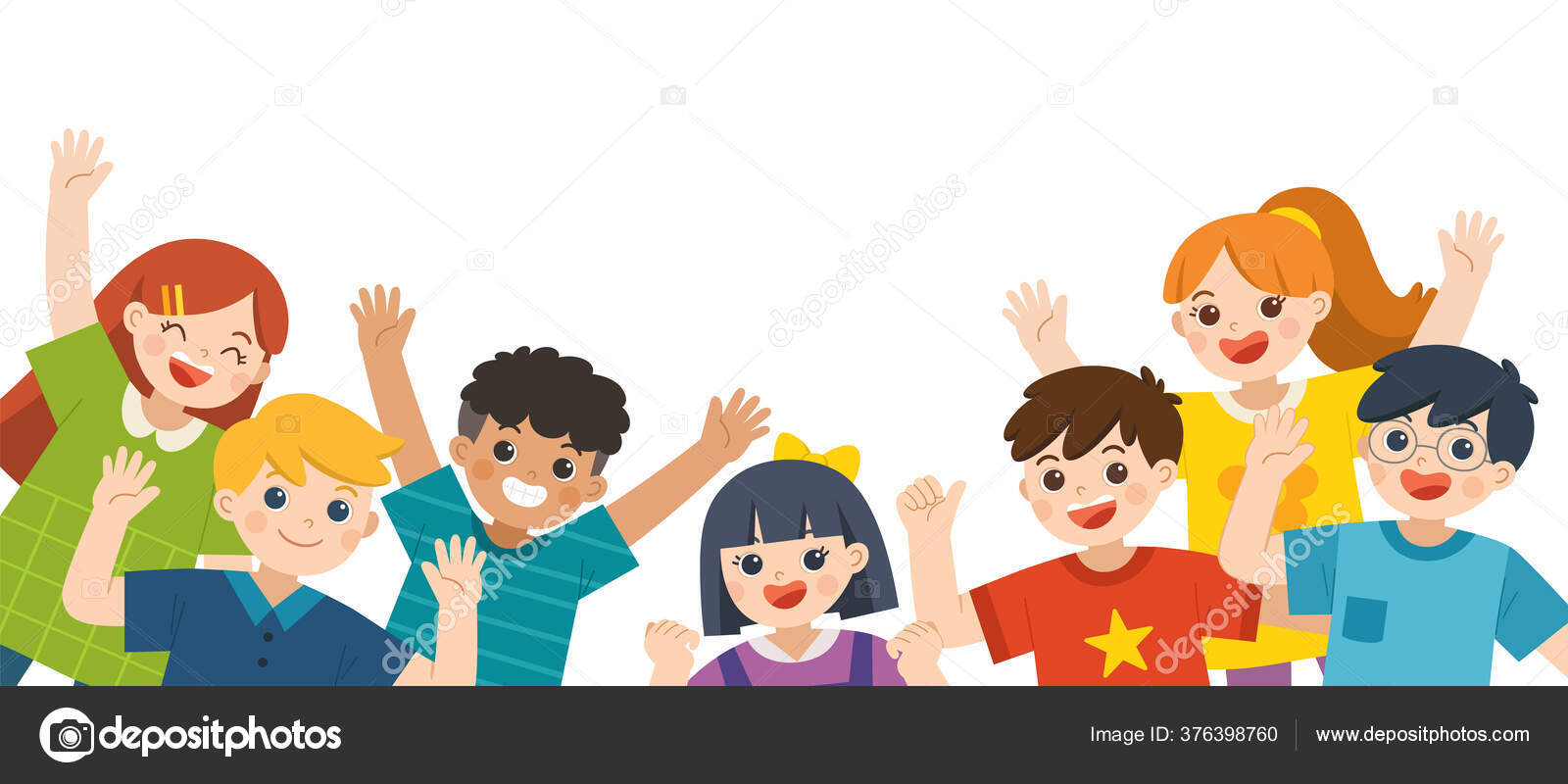 Multicultural School Children Clip Art