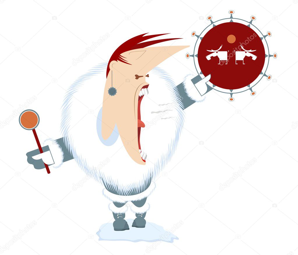 Ilustración de dibujos animados chamán 2025