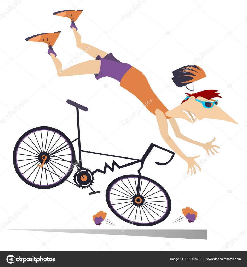Man falling down from the bicycle isolated Stock Vector Image by ...