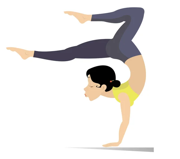 Young Woman Lithe Figure Doing Sport Yoga Exercises Illustration Young ...