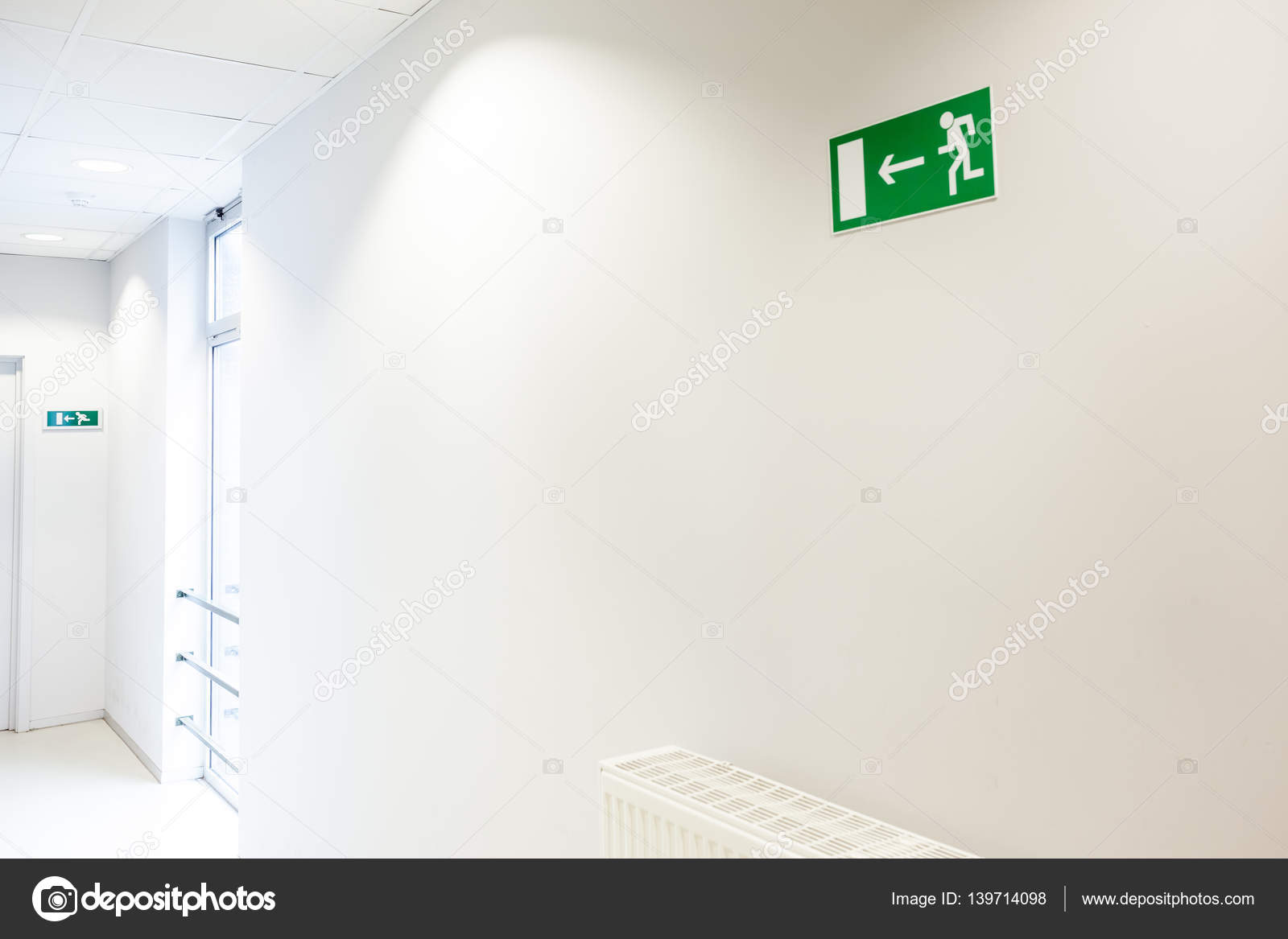 Radiator and picture emergency exit — Stock Photo © DenBoma #139714098