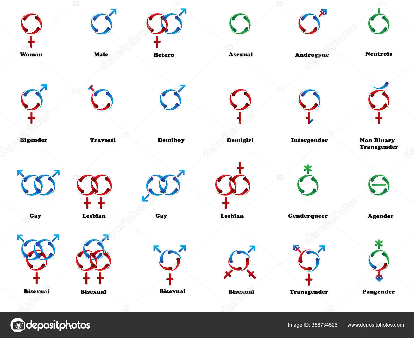 Sign People Gender Stock Vector Image by ©DenBoma #358734526