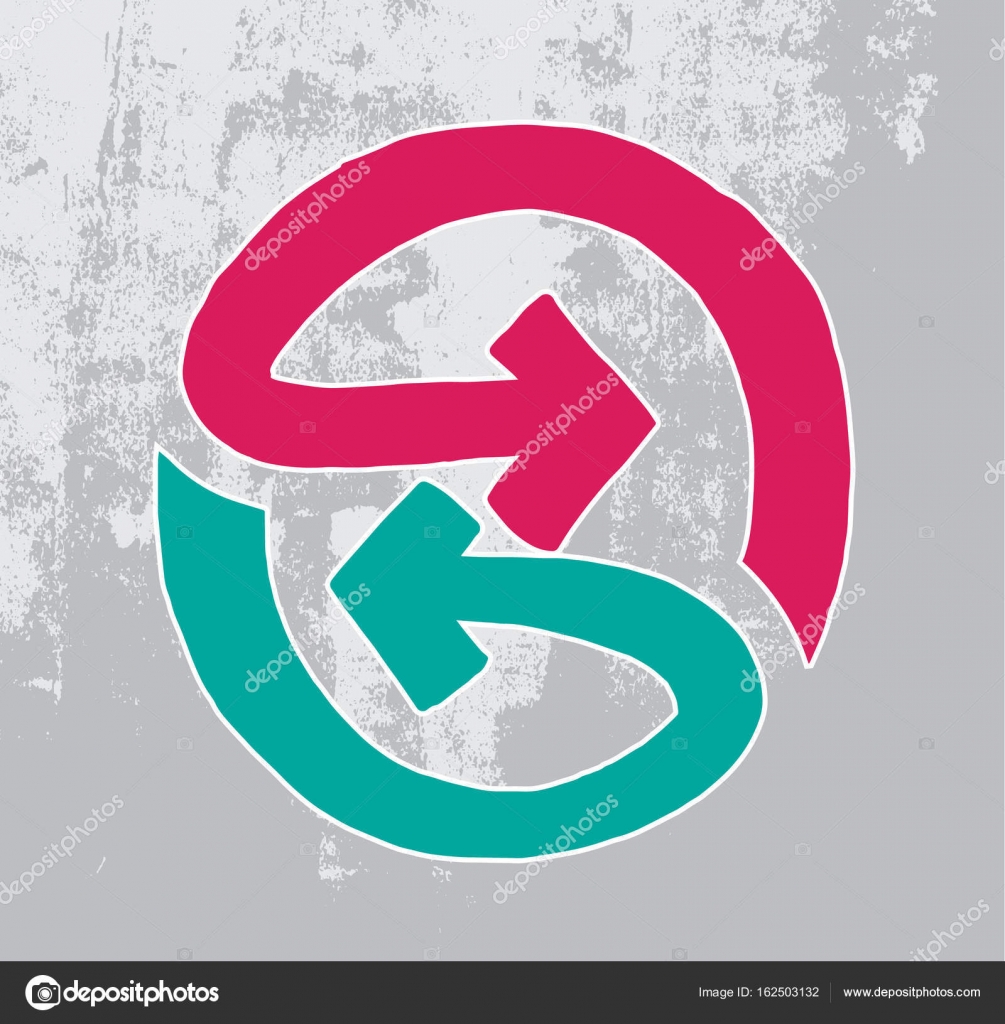 Symbol of bidirectional arrows hand drawn Stock Vector Image by ©kapan ...