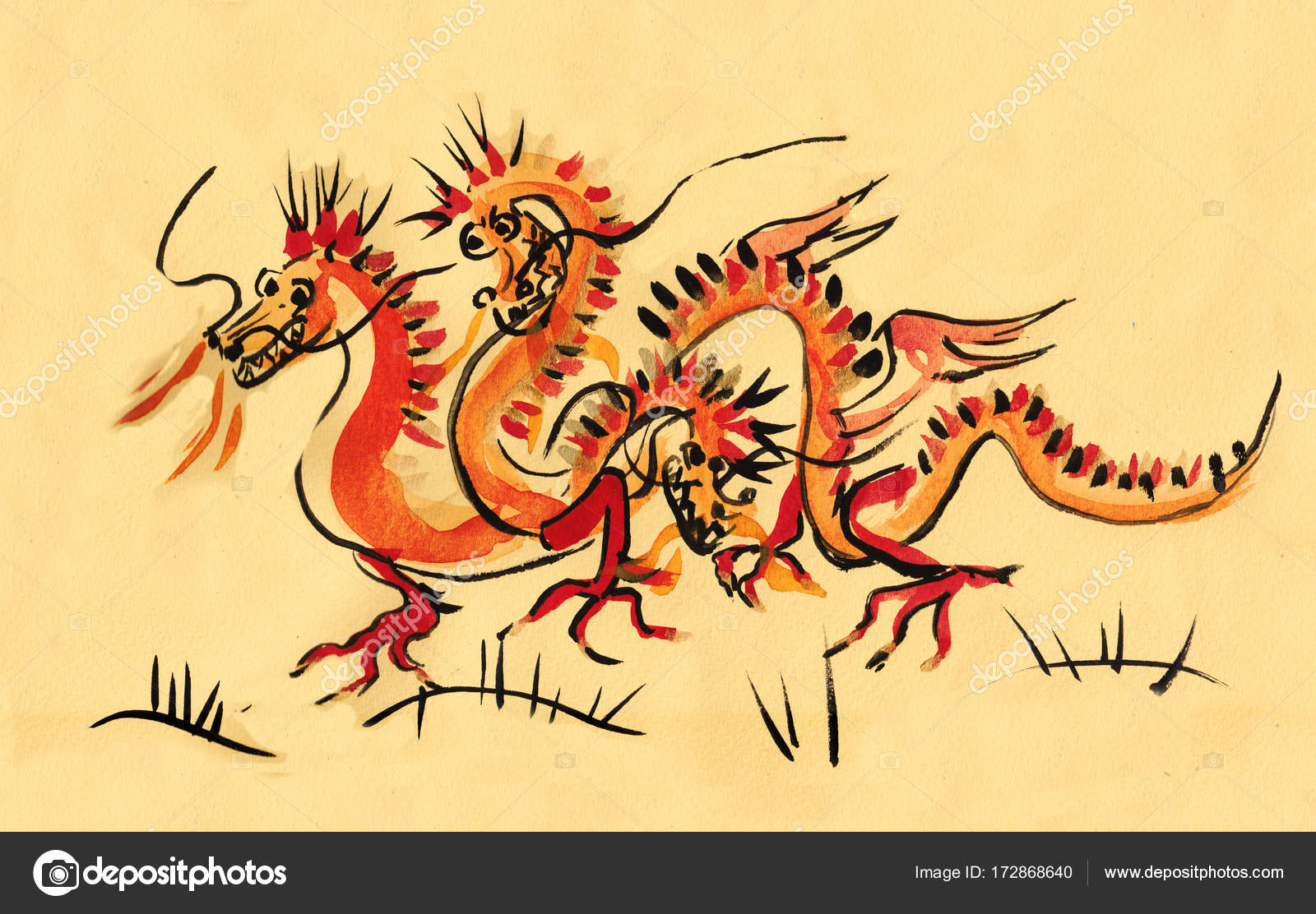 Red russian dragon — Stock Photo © krimzoya #172868640
