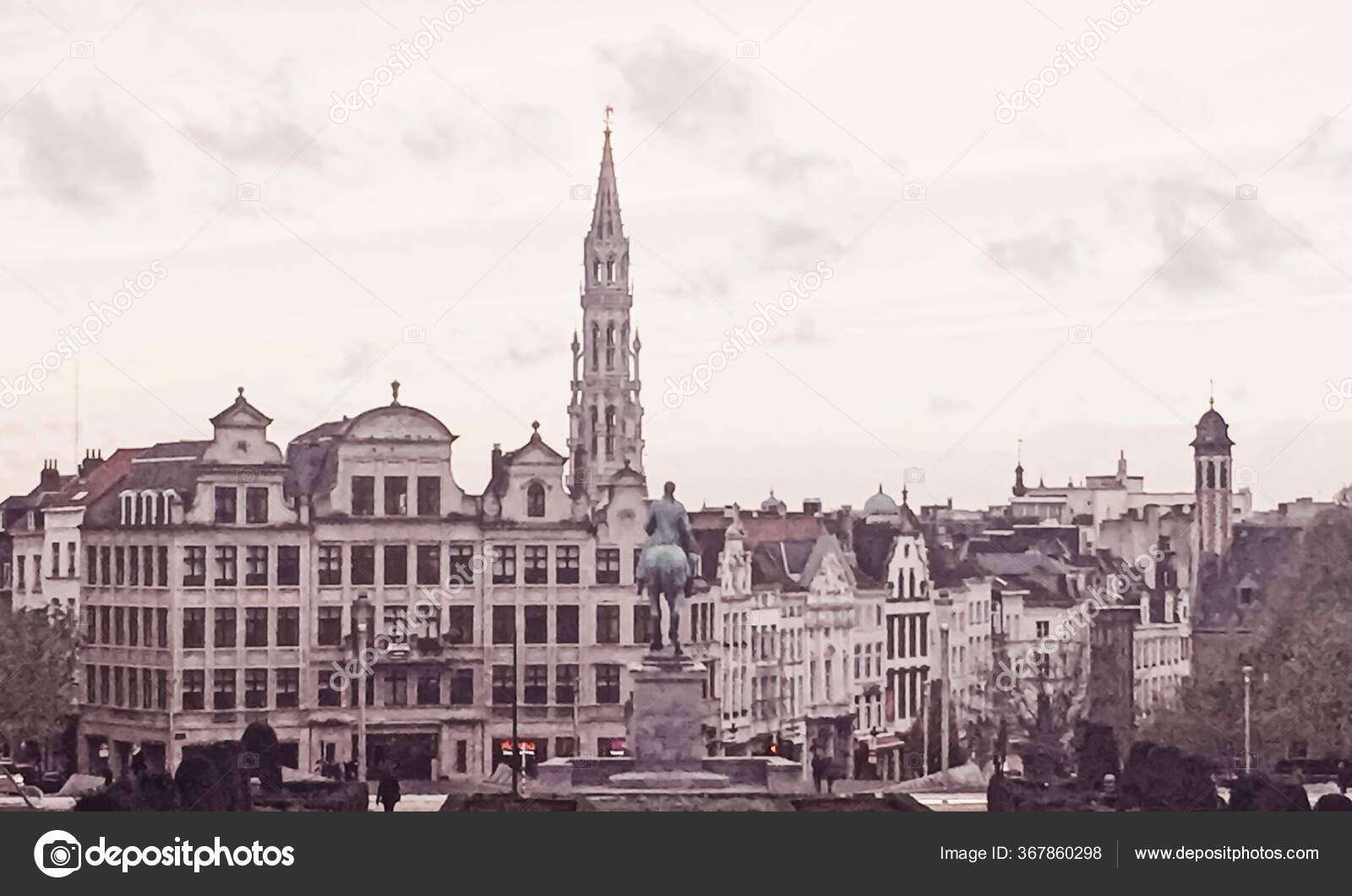 Streets of Brussels, the capital city of Belgium, european architecture ...