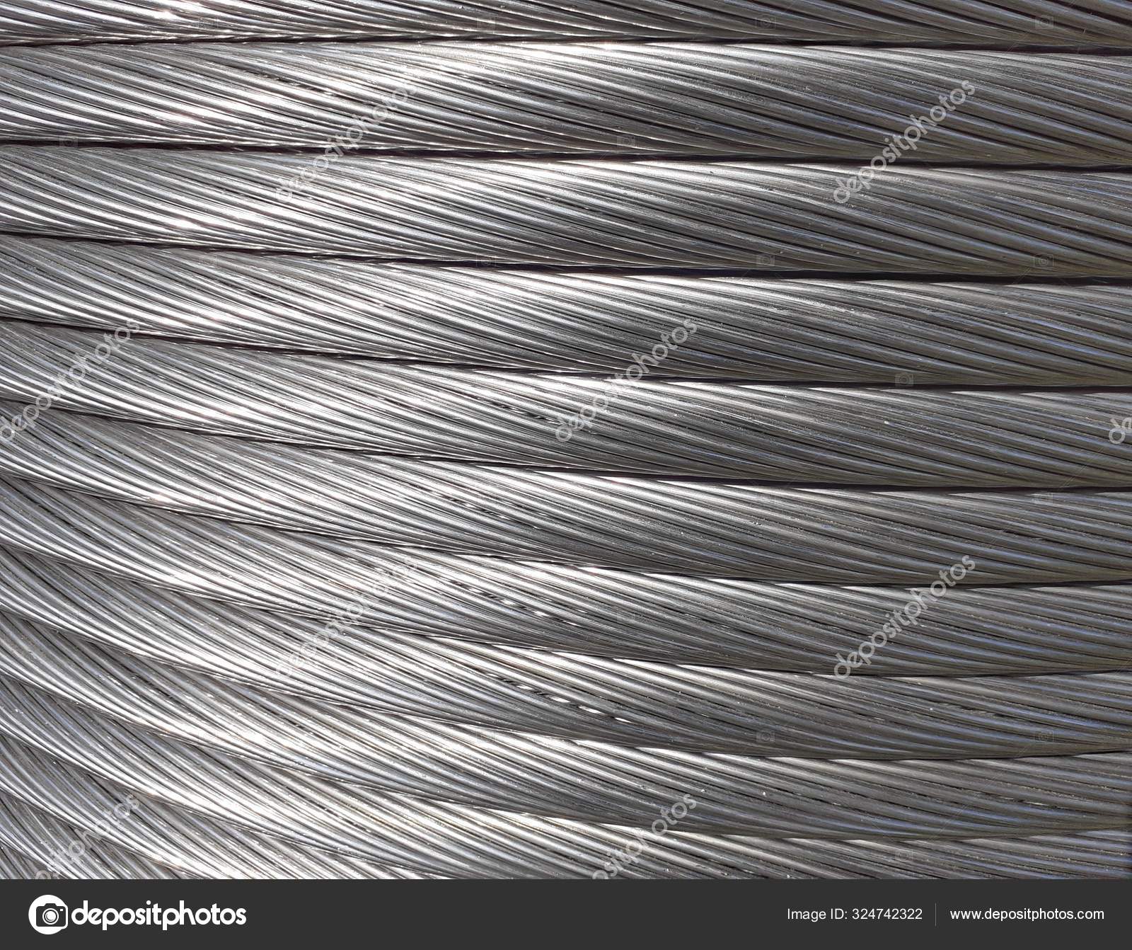 Aluminum Electrical Power Cable Background Closeup Image Heavy Aluminum ...