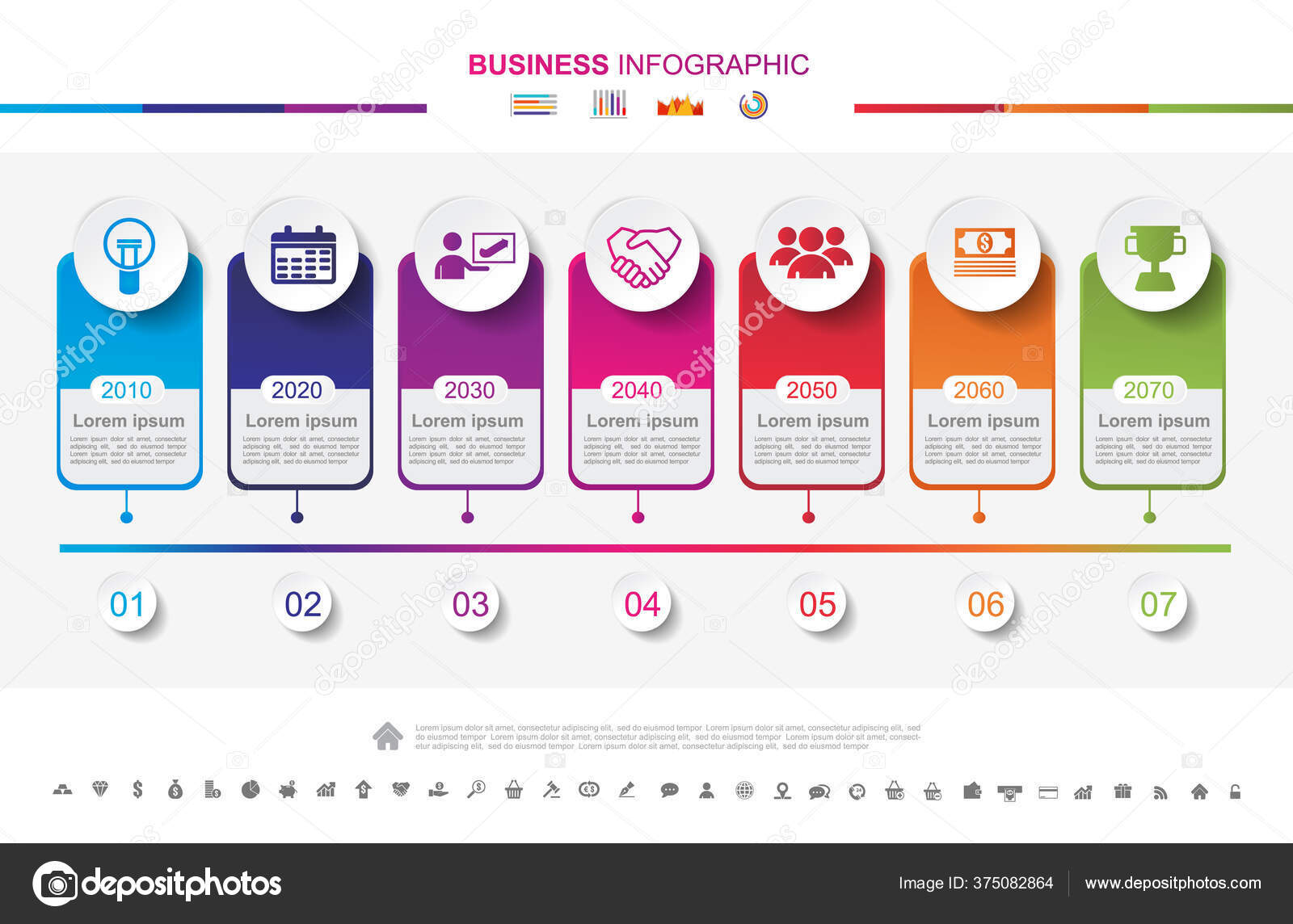 Timeline Infographics Business Success Concept Graph No13 Stock Vector ...