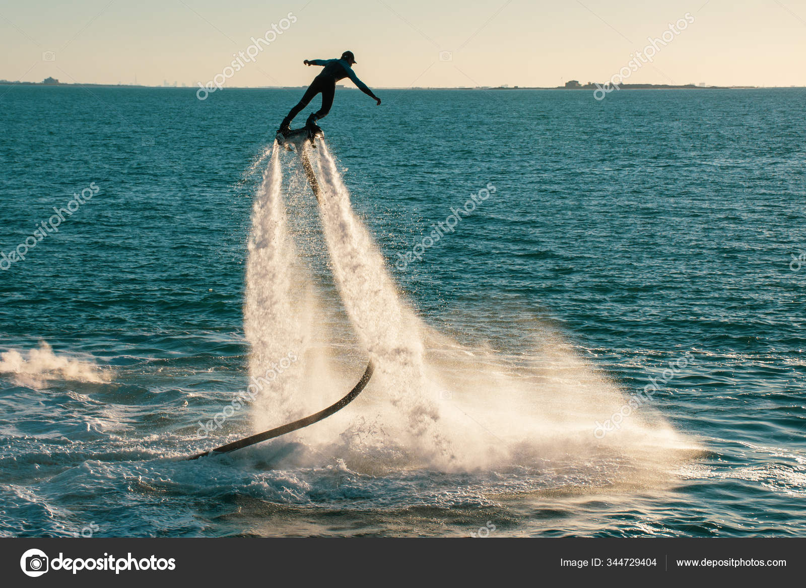 Fly boarding spinning extreme water sports in Ras al Khaimah, United ...