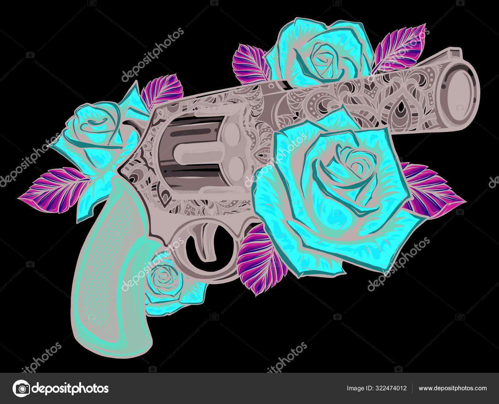 Artillery Gun Clipart With Rose