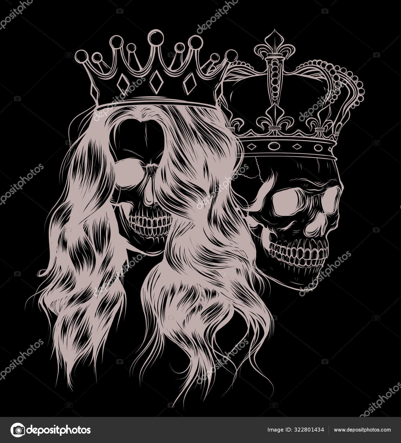 King Skull Tattoo Designs