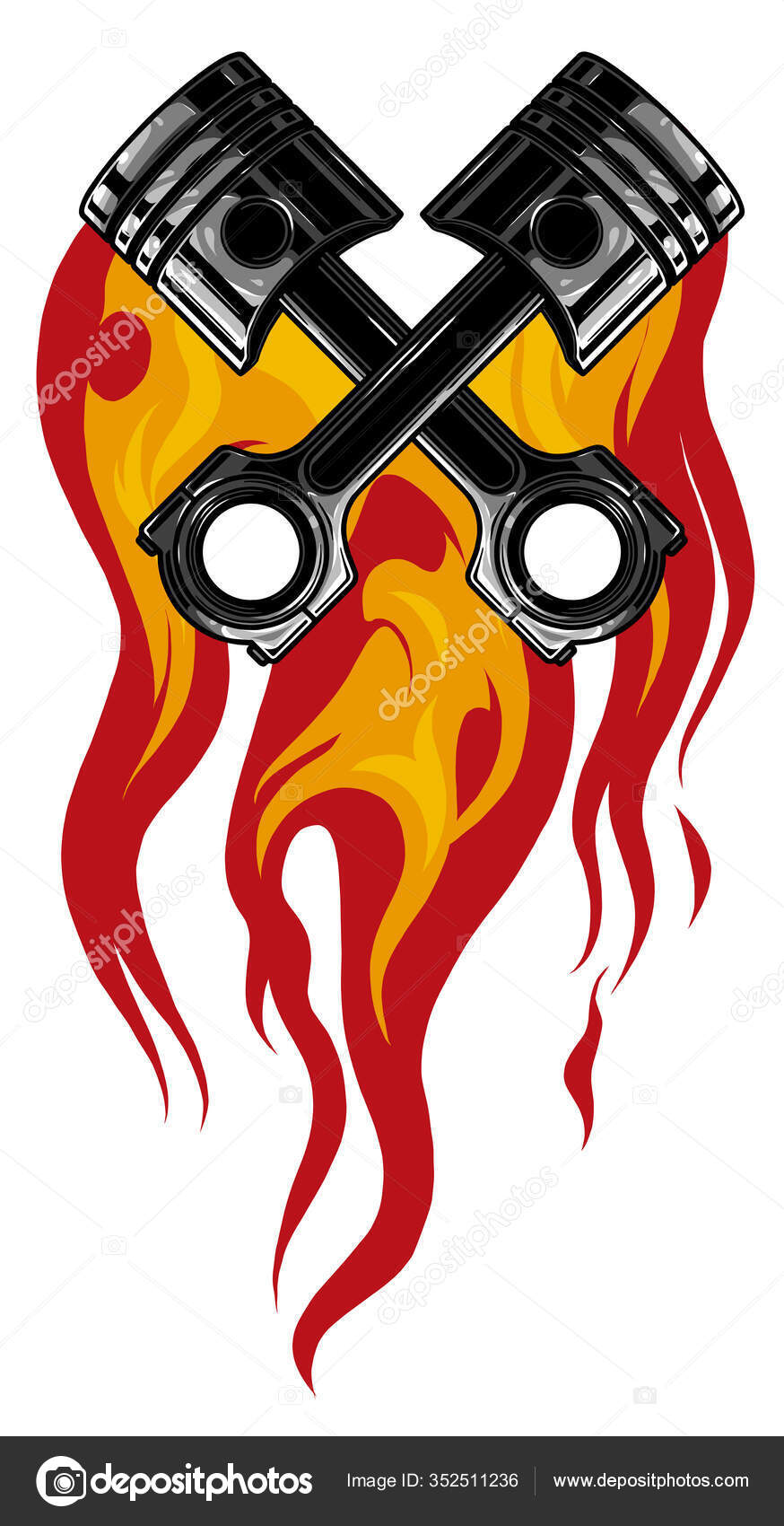 Motorcycle Piston Tattoo Drawing