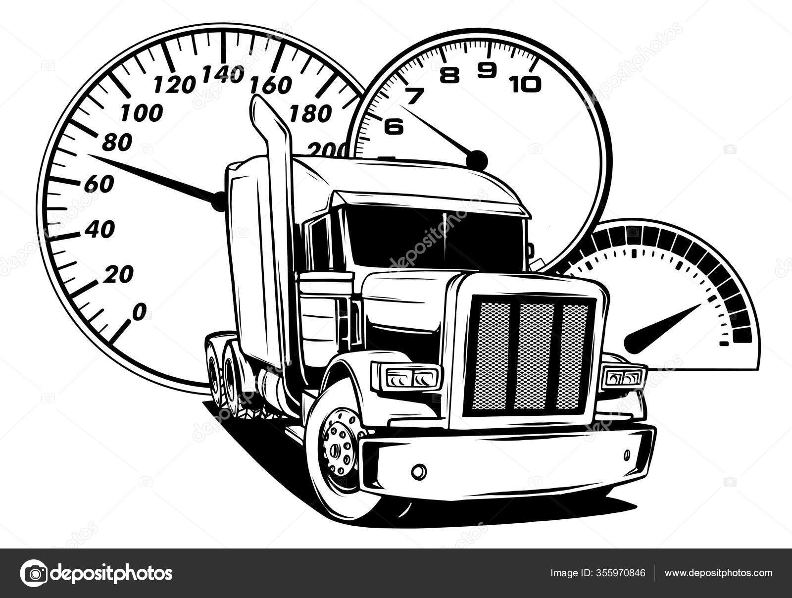 Cartoon semi truck. vector illustration design art Stock Vector by ...