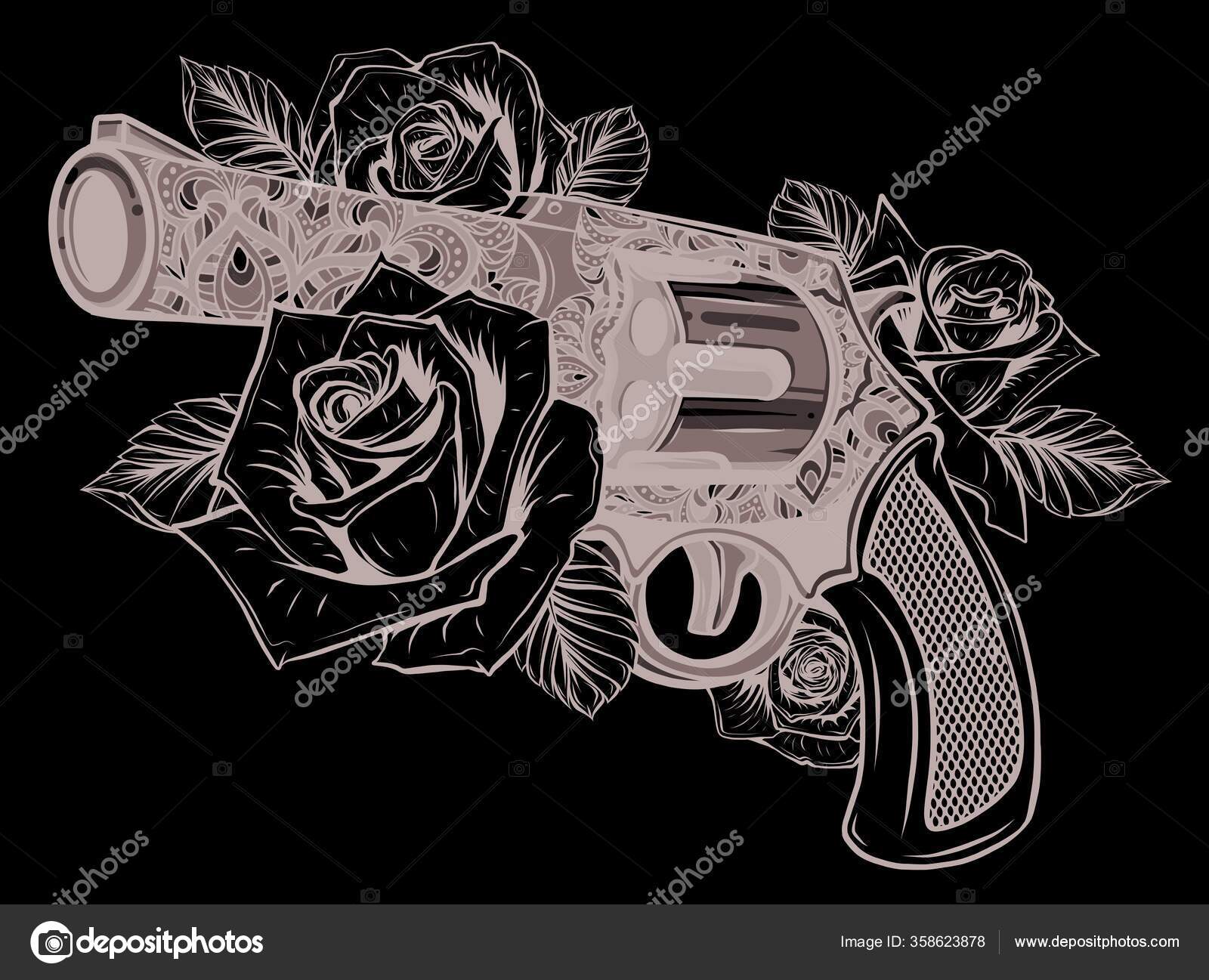 Colt Revolver Tattoo Designs