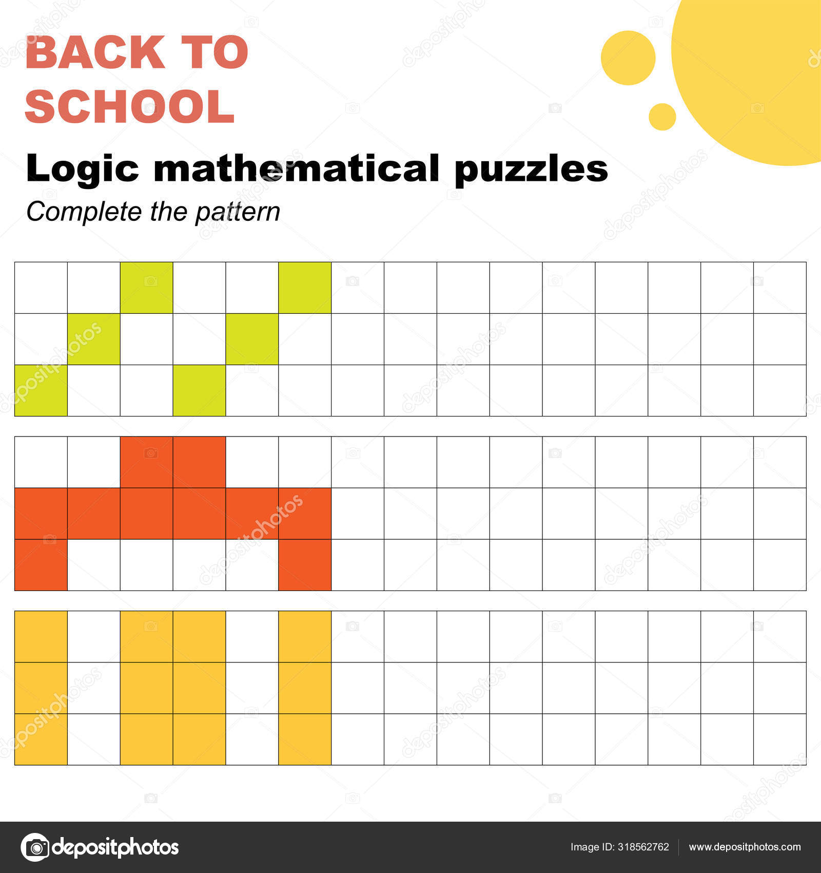 Complete Patterns Mathematical Logic Puzzles Worksheet Easy Worksheet ...