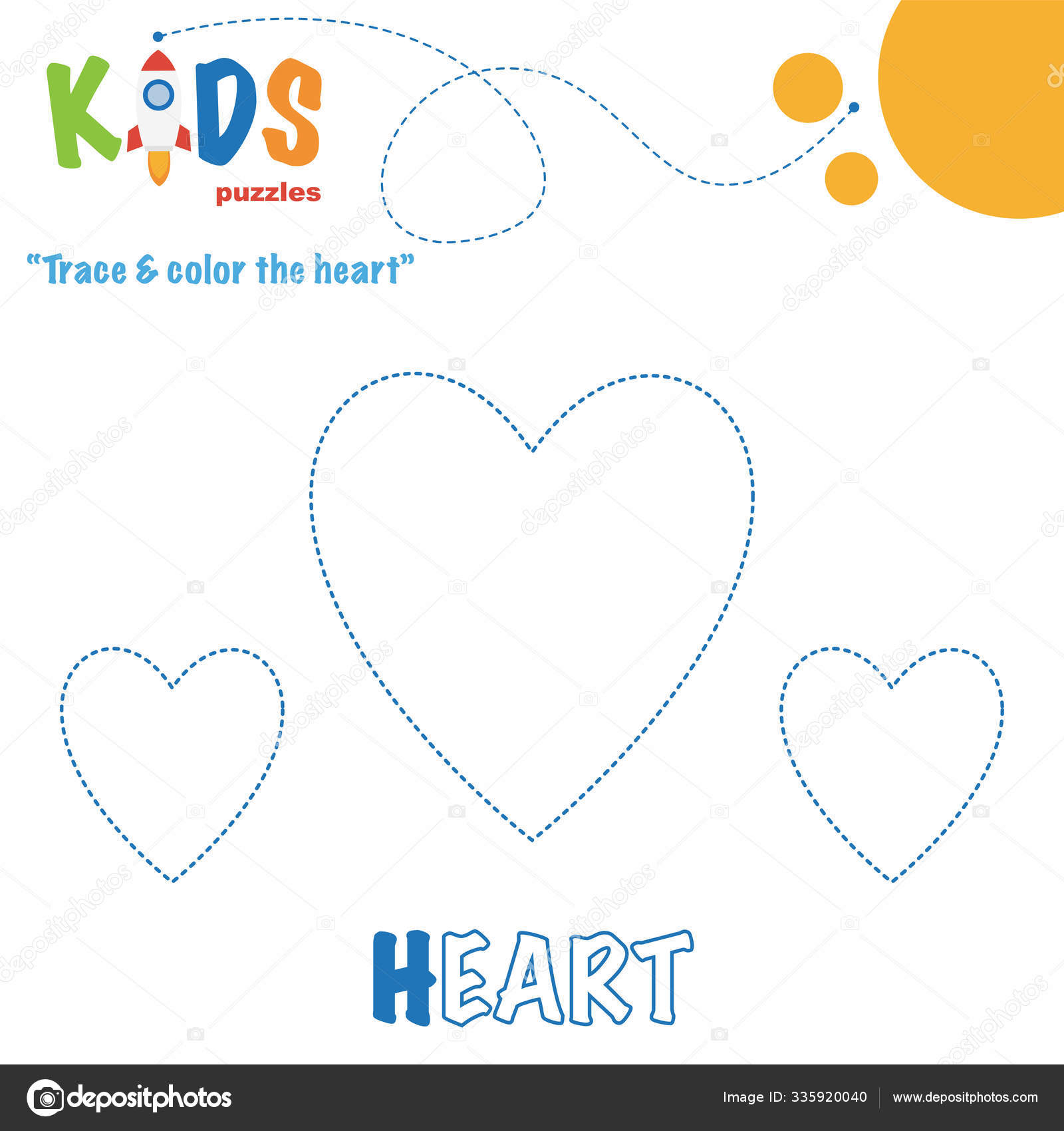 Hoja De Trabajo Con Forma De Corazón Para Preescolar Educación