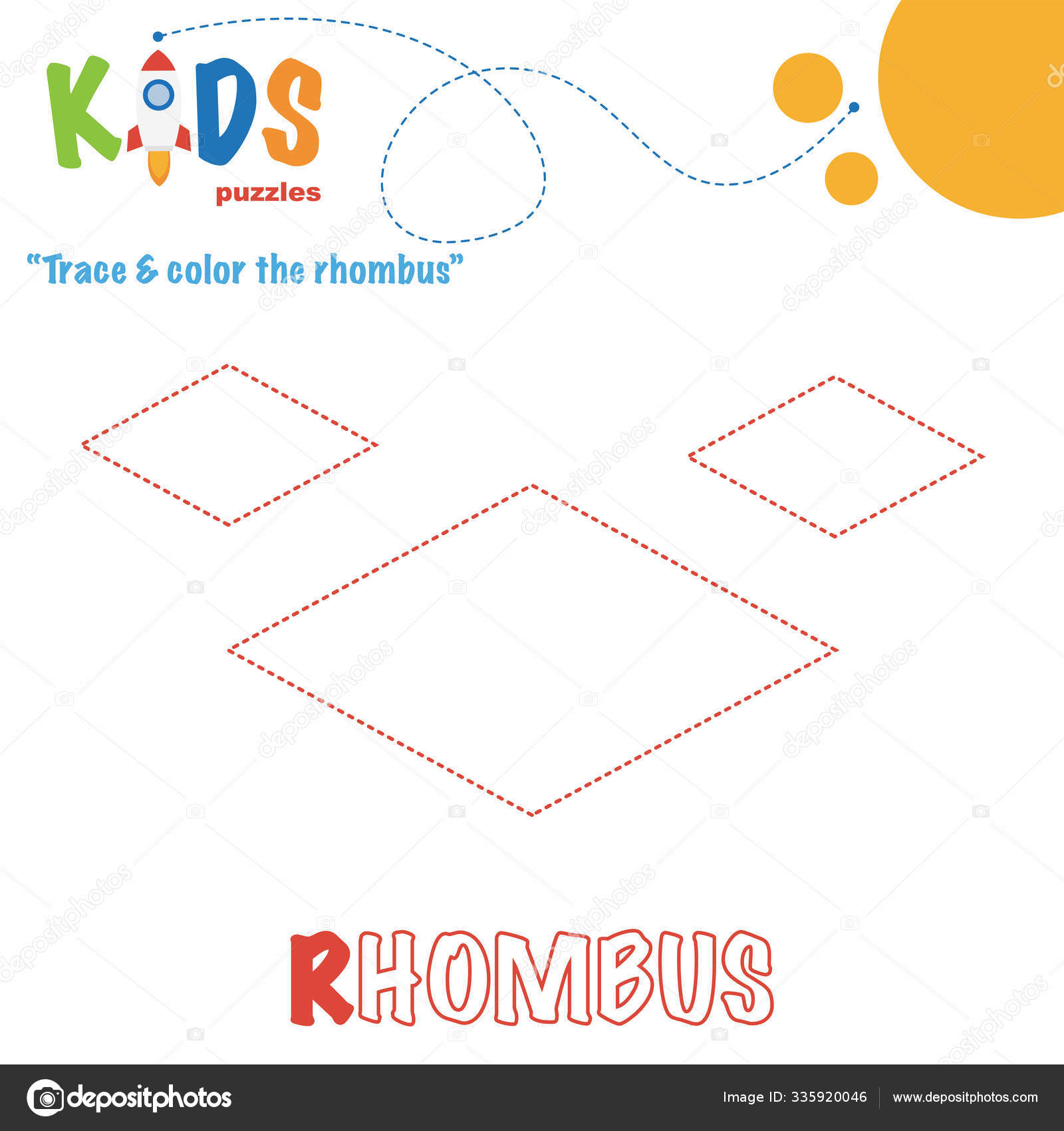 Rhombus Shape Printable For Preschool