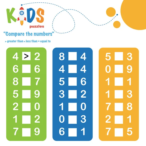 Compare Numbers Worksheet Practice Easy Colorful Worksheet Children ...