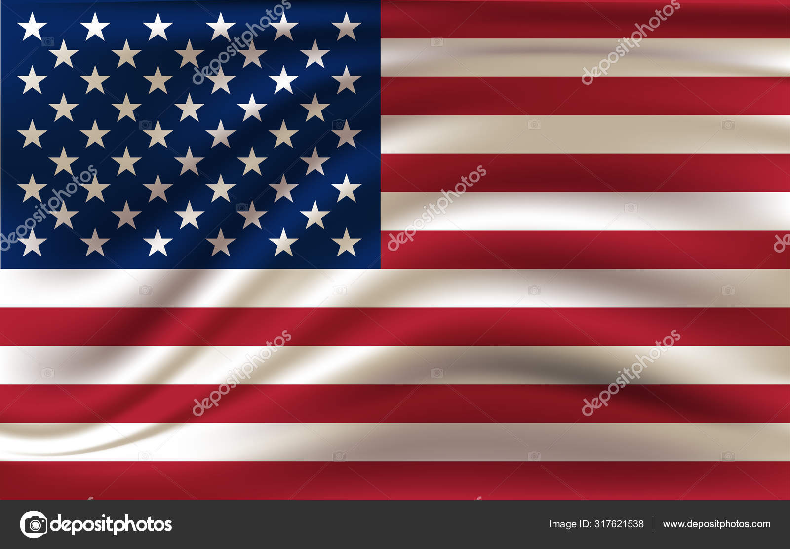 Realistic waving flag of the Waving Flag of USA, high resolution Fabric ...