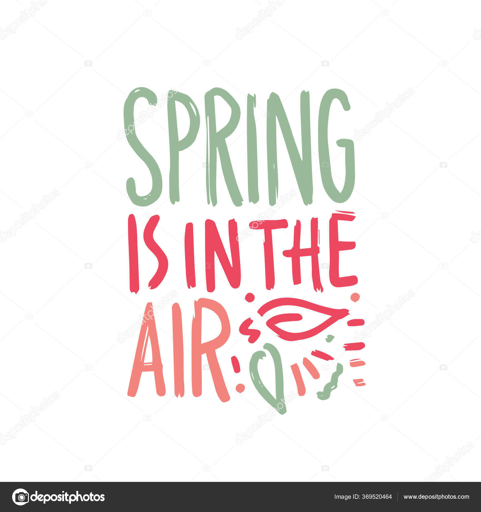 Vector Hand Drawn Motivational Inspirational Season Quote Spring Air ...