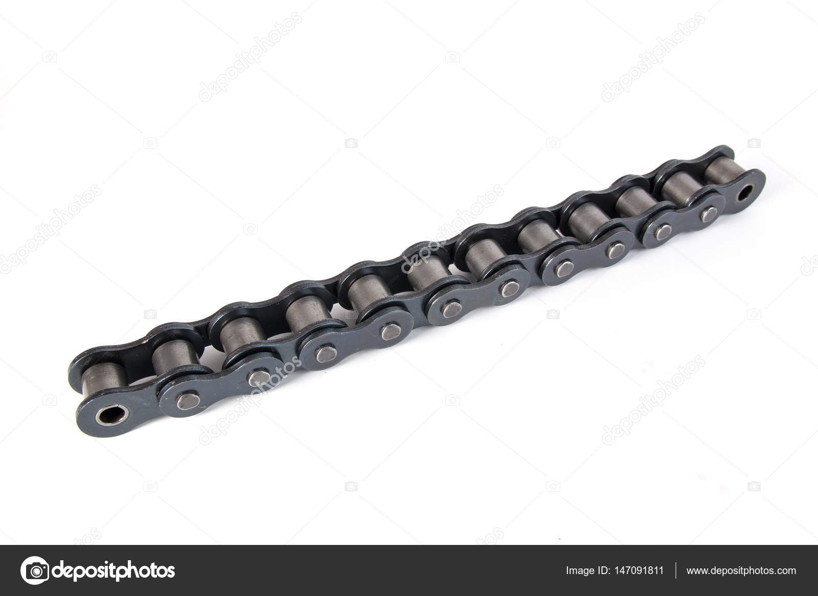 Industrial driving roller chain isolated on white background — Stock ...