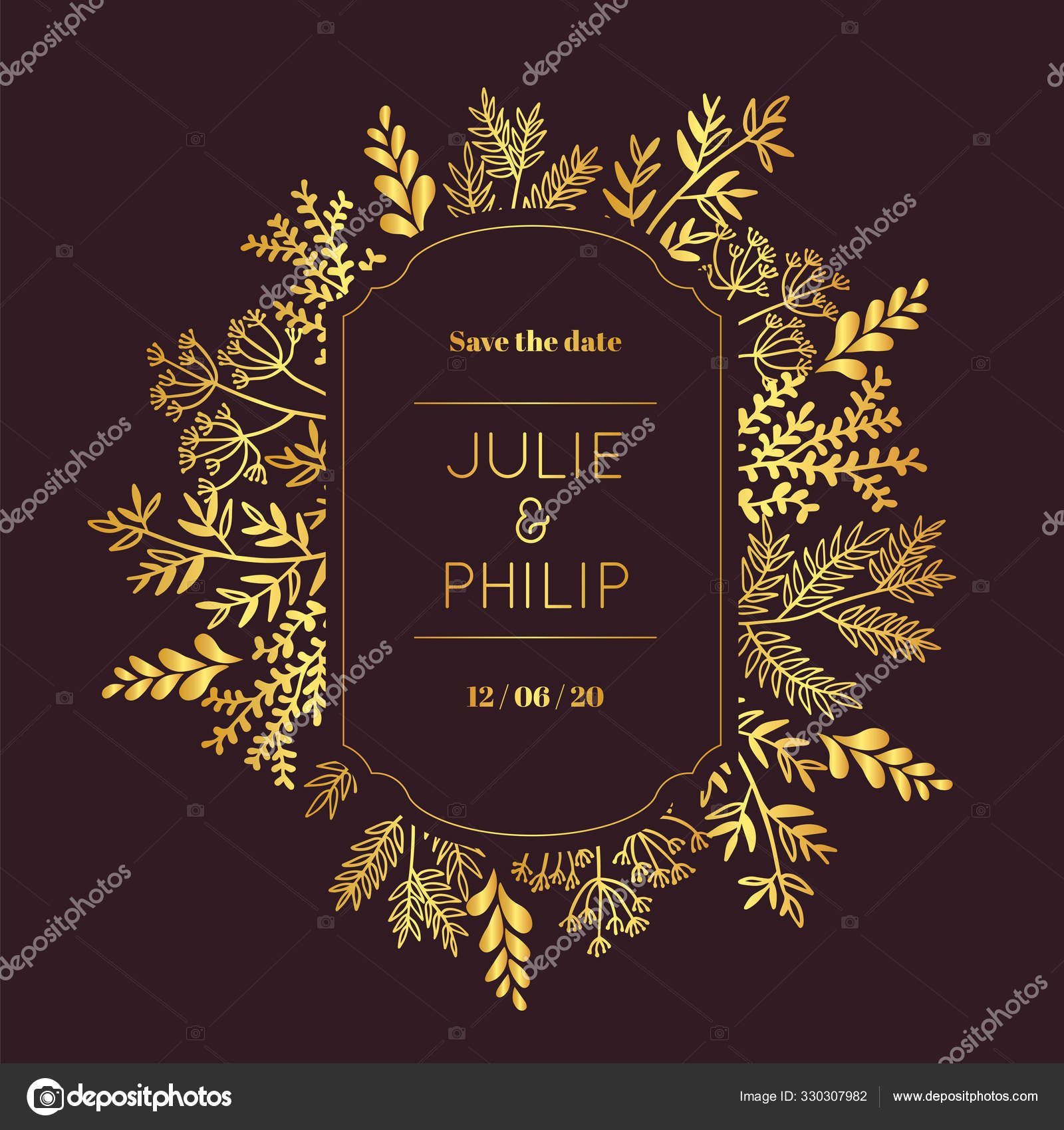 Wedding Invitation Card Frame Space Name Couple Other Information ...