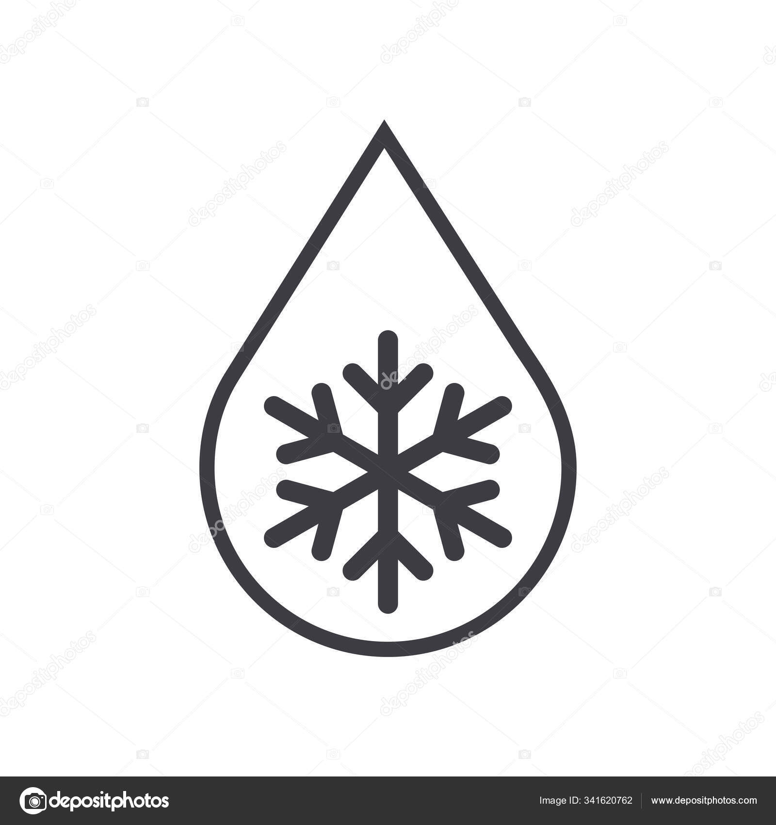 Cold Drop Icon Simple Outline Vector Symbol Linear Pictogram Isolated ...